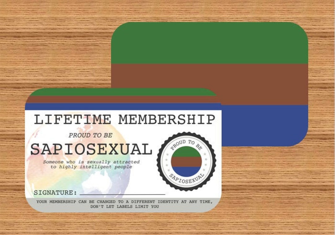 SAPIOSEXUAL Lifetime Membership Card - Gay Pride Card - LGBT Identity ...