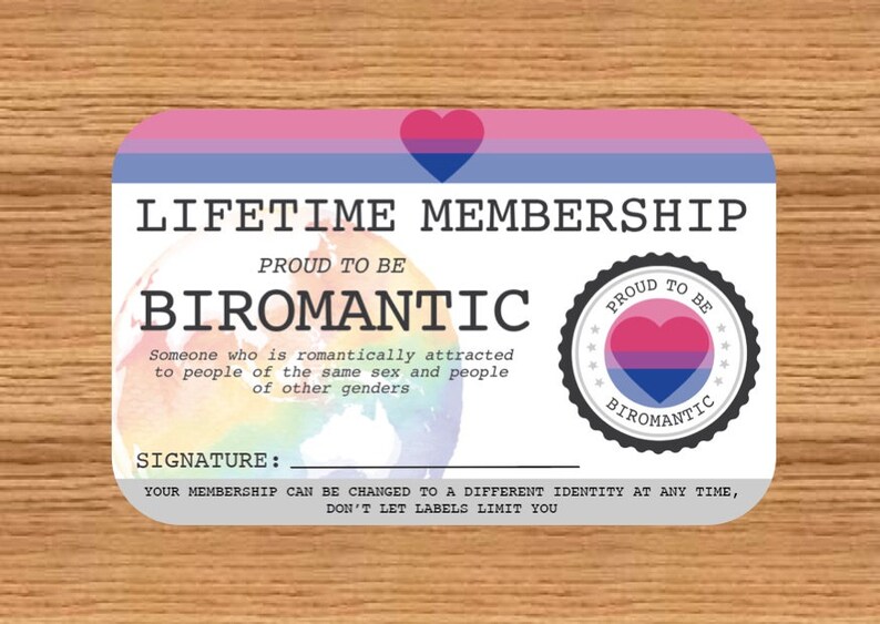 BIROMANTIC Lifetime Membership Card - Gay Pride Card - LGBT Identity ...