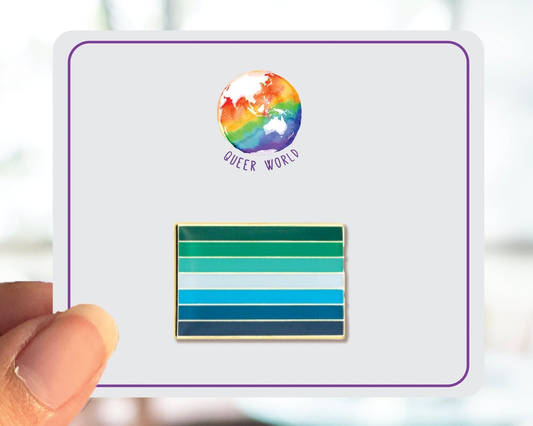 GAY MLM Flag Rectangle Enamel Pin - Brooch - Label Pin - LGBT Gift ...