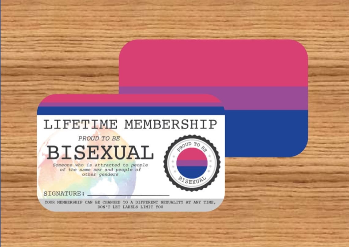 BISEXUAL Gay Pride Identity Card Lifetime Membership Card | Etsy