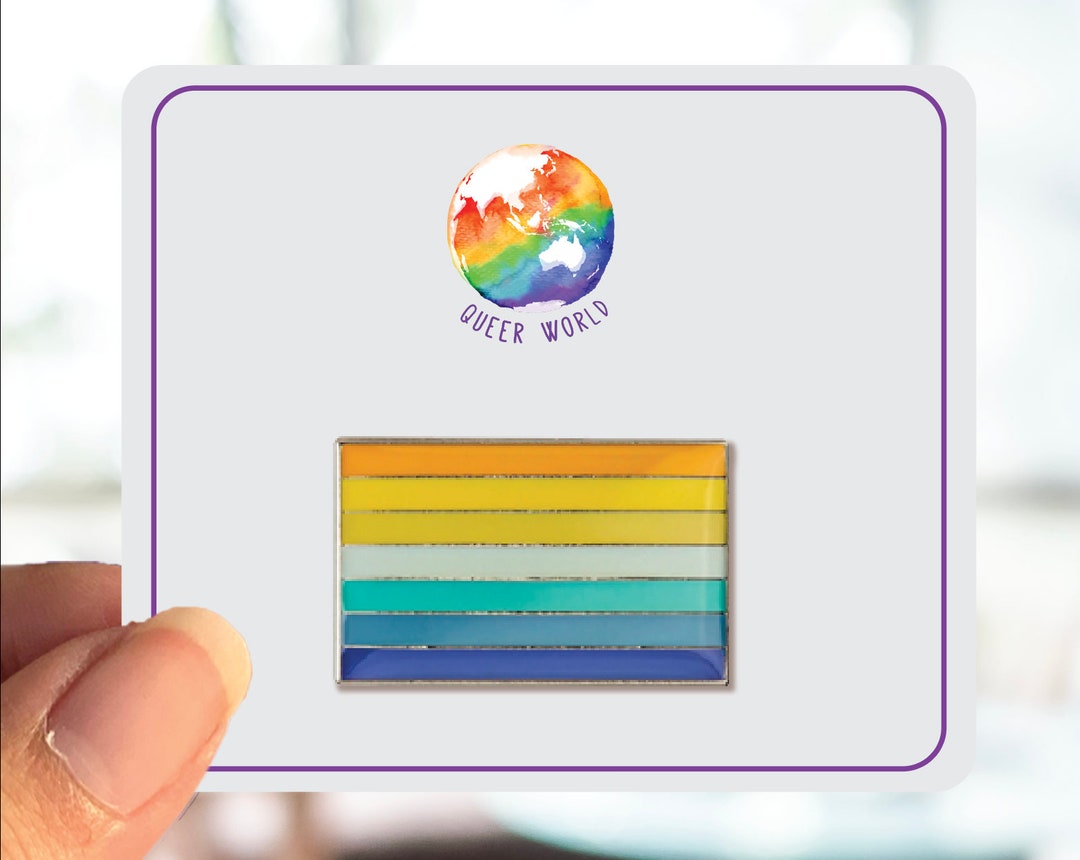 GENDERFAUN Flag Rectangle Enamel Pin - Brooch - Label Pin - LGBT Gift ...