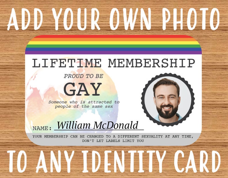 Custom LGBTQAI+ and Other Membership Cards - Add You Own Photo ...