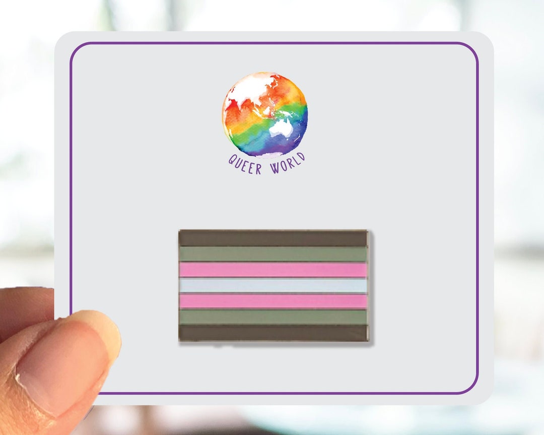 DEMIGIRL FLAG Rectangle Enamel Pin - Brooch - Label Pin - LGBT Gift ...