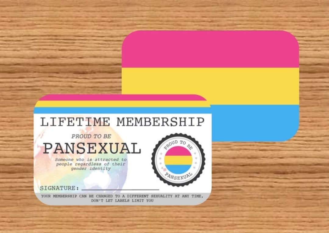 PANSEXUAL Lifetime Membership Card - Gay Pride Card - LGBT Identity ...