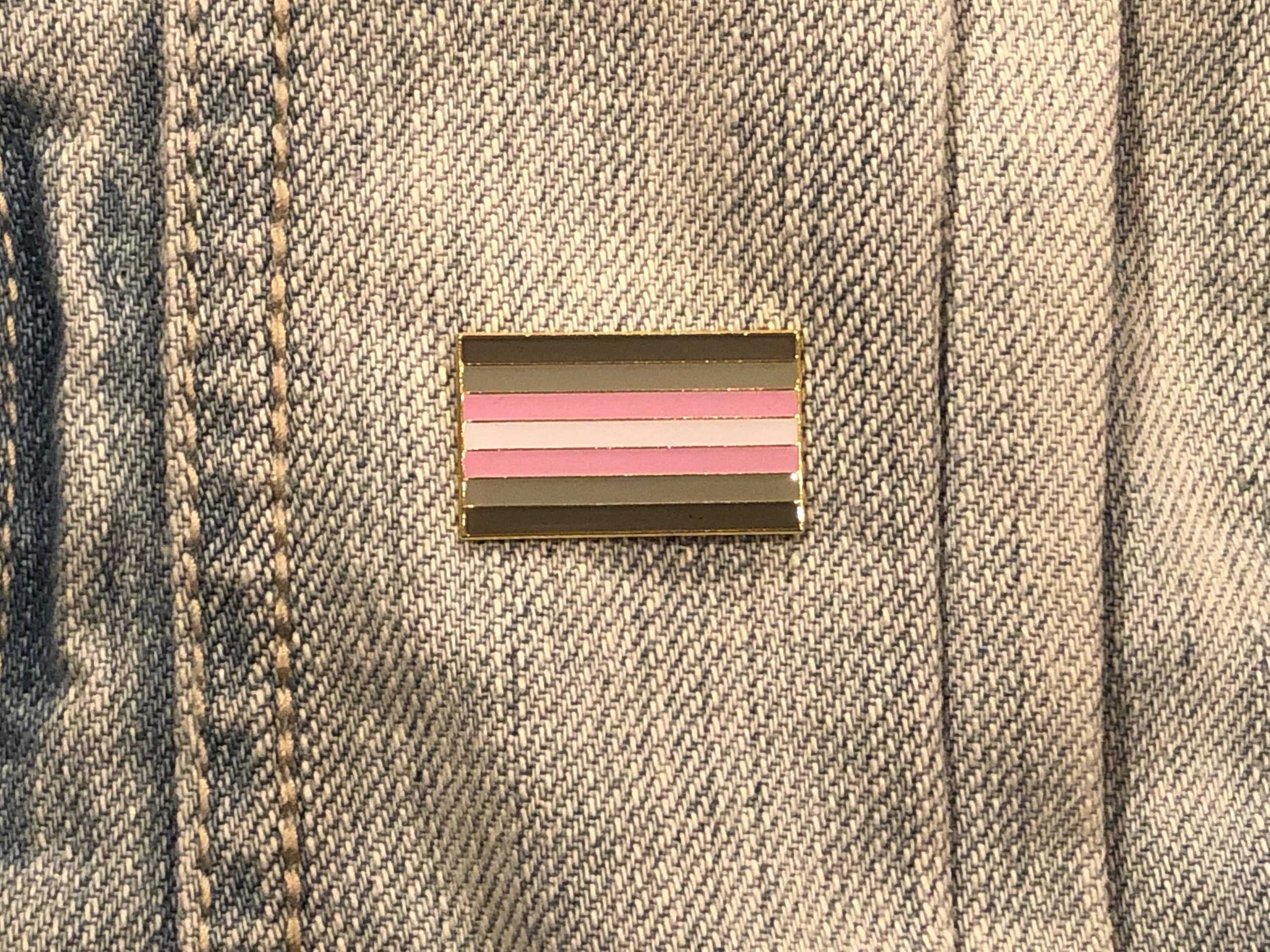 DEMIGIRL FLAG Rectangle Enamel Pin - Brooch - Label Pin - LGBT Gift ...
