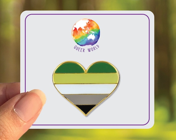 AROMANTIC Heart Pin/brooch/badge LGBT - Etsy