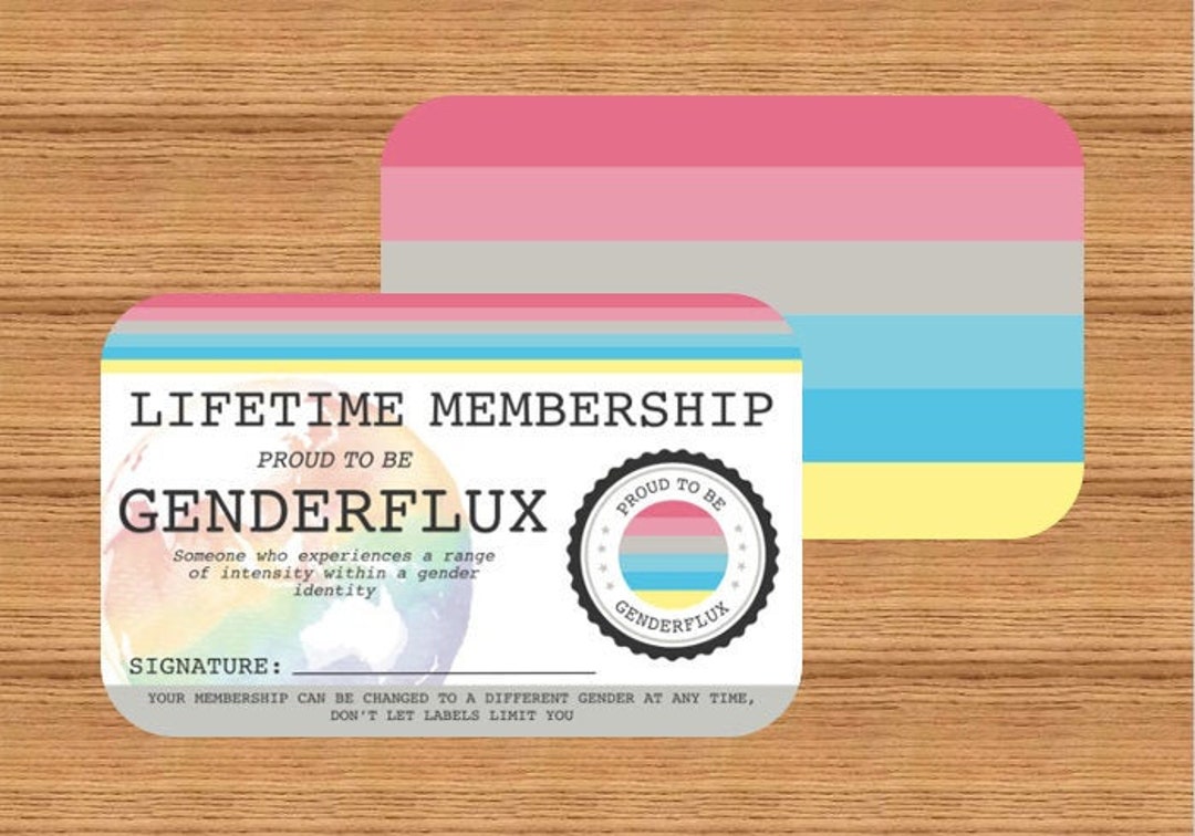 GENDERFLUX Lifetime Mitgliedskarte Gay Pride Karte LGBT Ausweis das ...