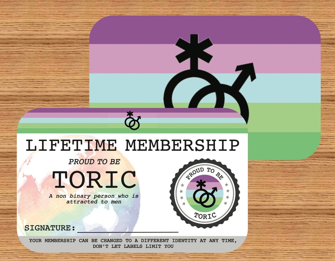 TORIC Lifetime Membership Card - Gay Pride Card - LGBT Identity Card ...