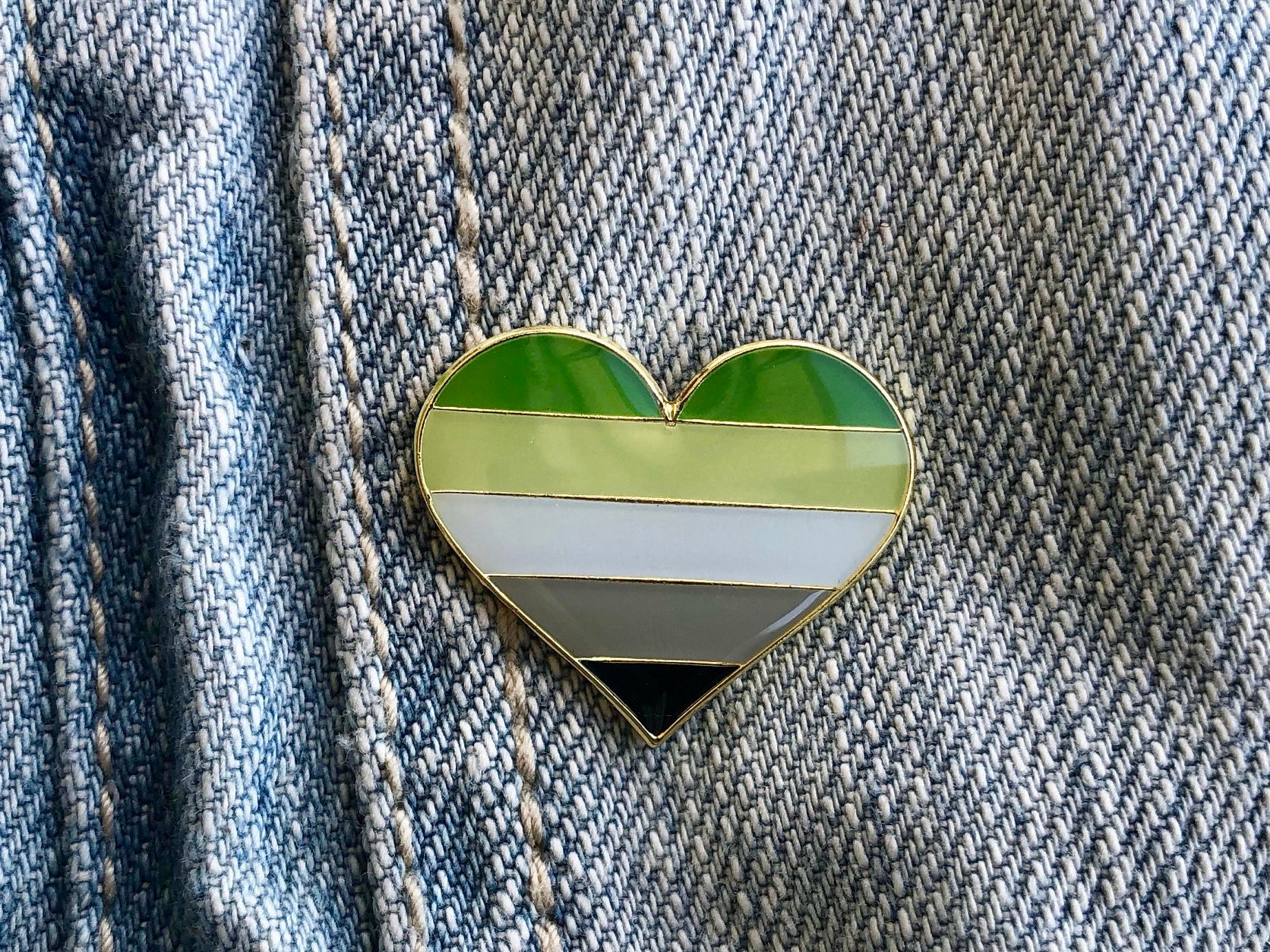 AROMANTIC Heart Pin/brooch/badge - LGBT - Etsy