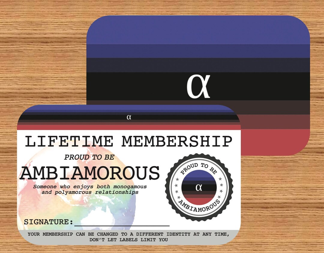 AMBIAMOROUS Lifetime Membership Card Gay Pride Card LGBT Identity Card ...