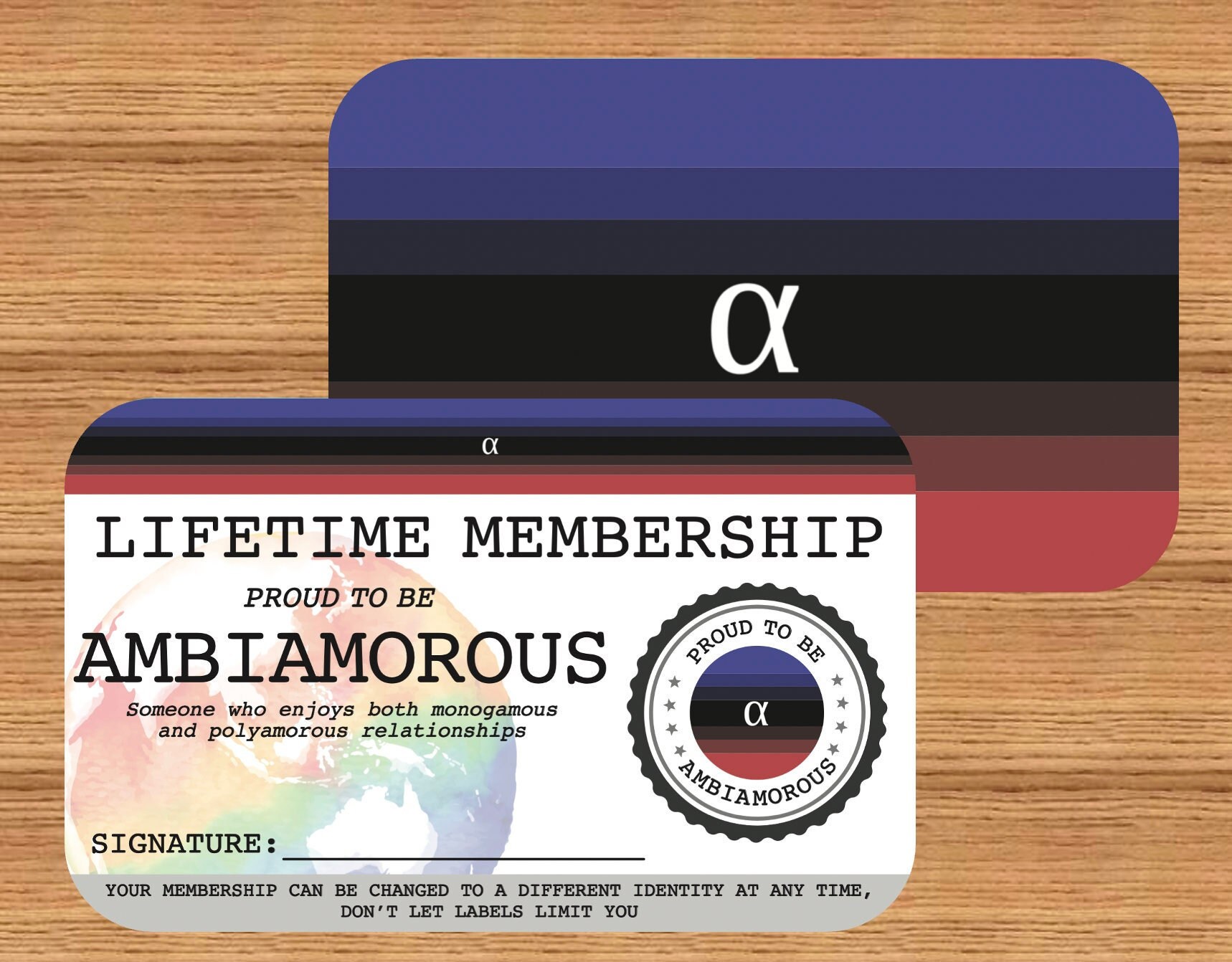 AMBIAMOROUS Lifetime Membership Card Gay Pride Card LGBT - Etsy Australia