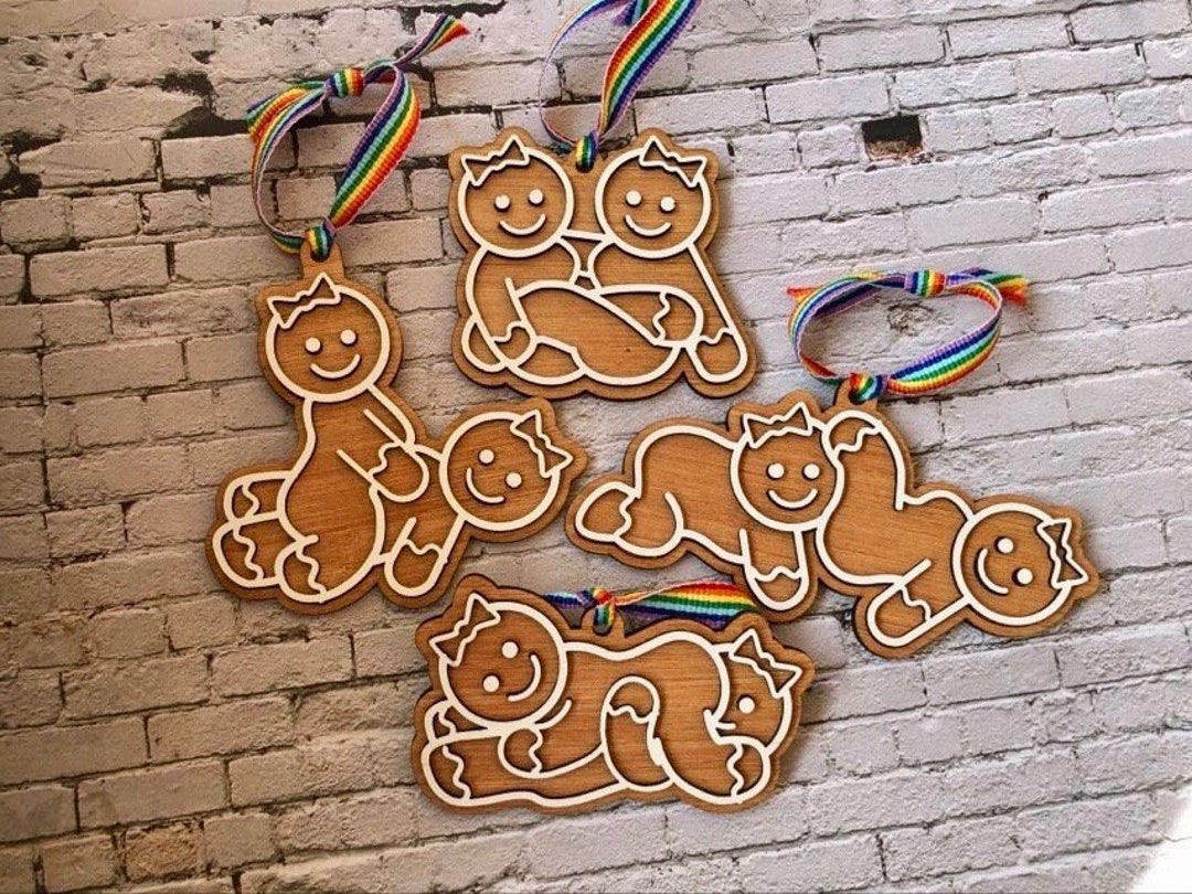 Naughty Lesbian Gingerbread Cookie LGBT Christmas Tree Decoration ...