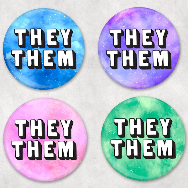 They Them Pronoun Pin - Etsy