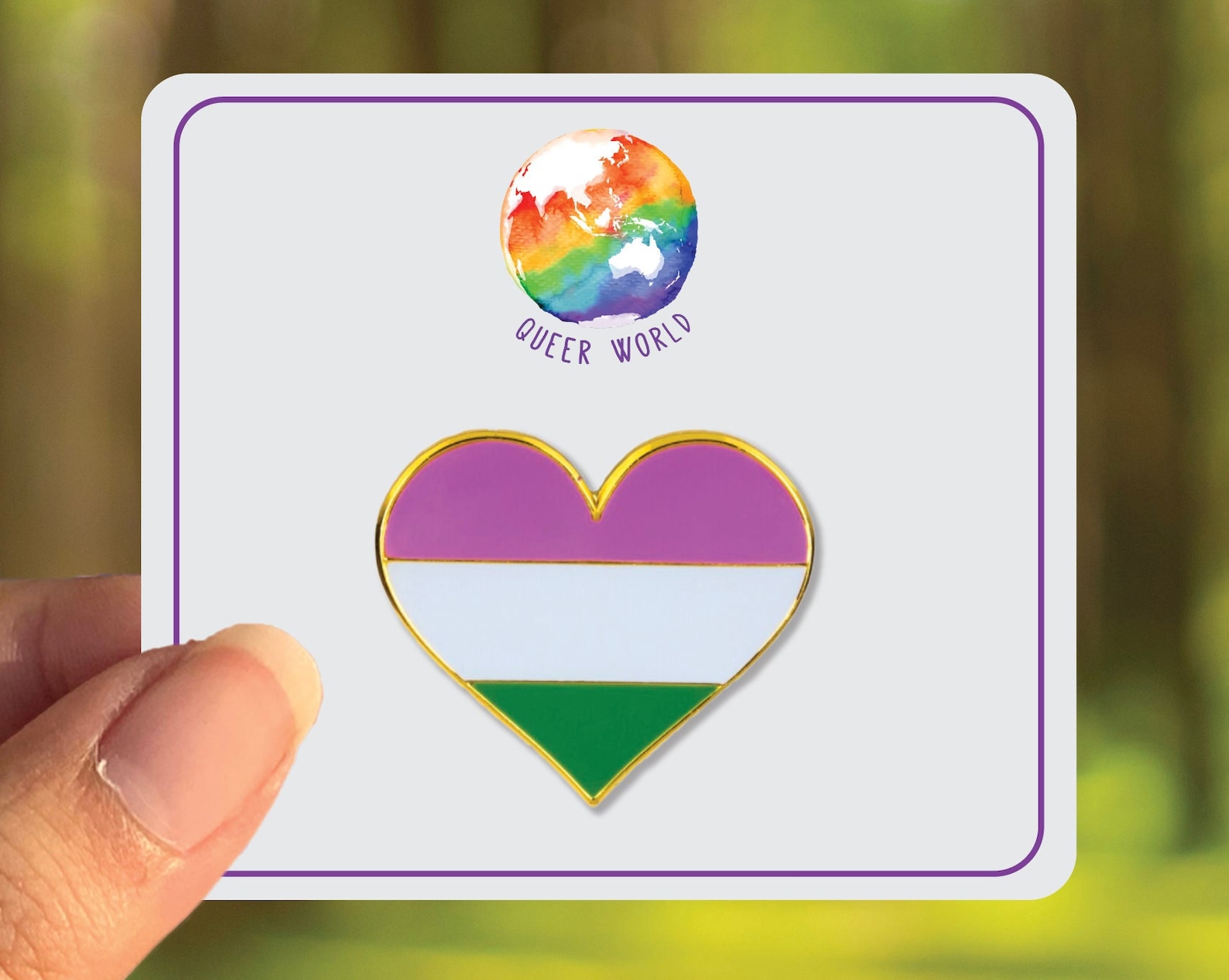 GENDERQUEER Heart Pin/brooch/badge LGBT - Etsy