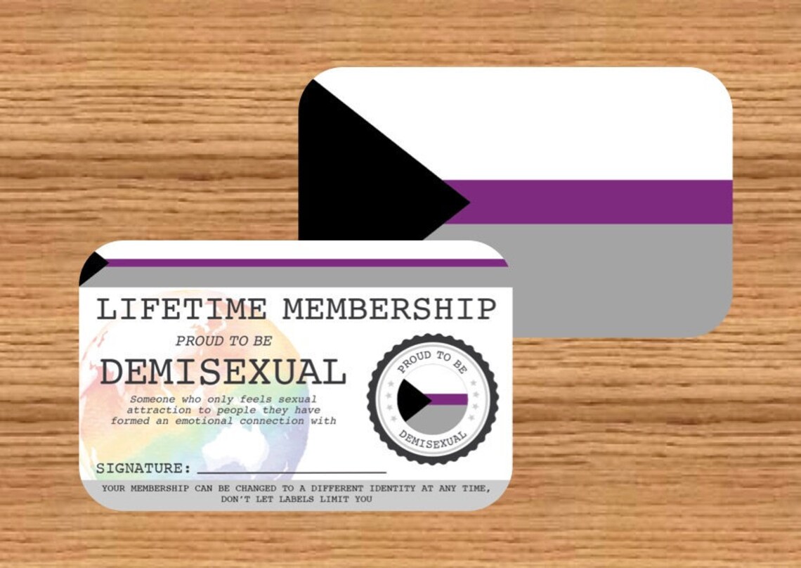 DEMISEXUAL Lifetime Membership Card Gay Pride Card LGBT | Etsy