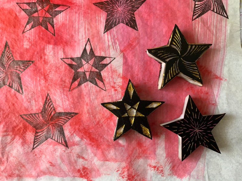 Star Rubber Stamp Set Christmas Star Stamps Xmas Decoration - Etsy