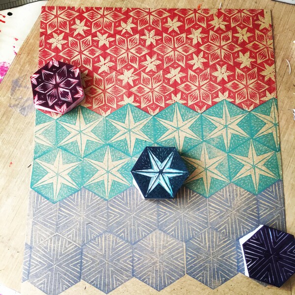 Hexagon Stamp - Etsy