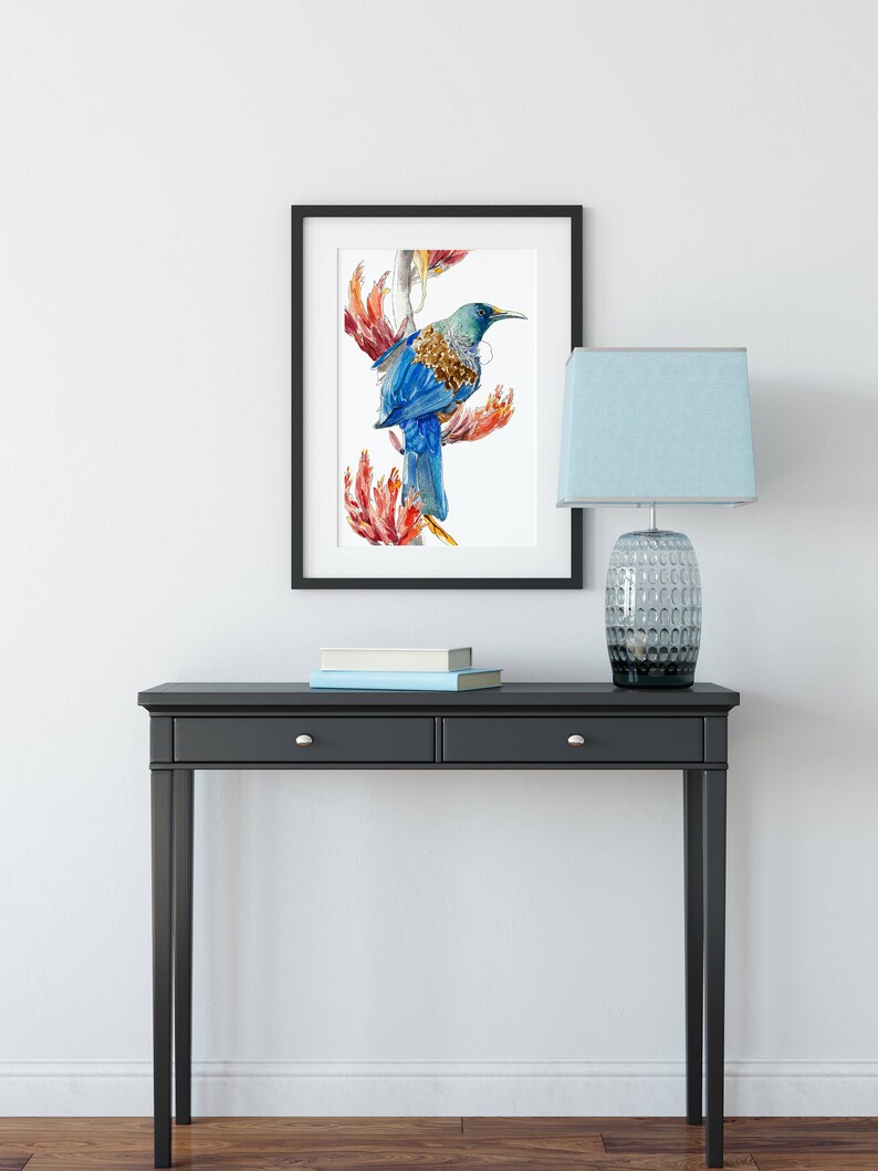 Tui bird wall art watercolour tui art New Zealand gift New | Etsy