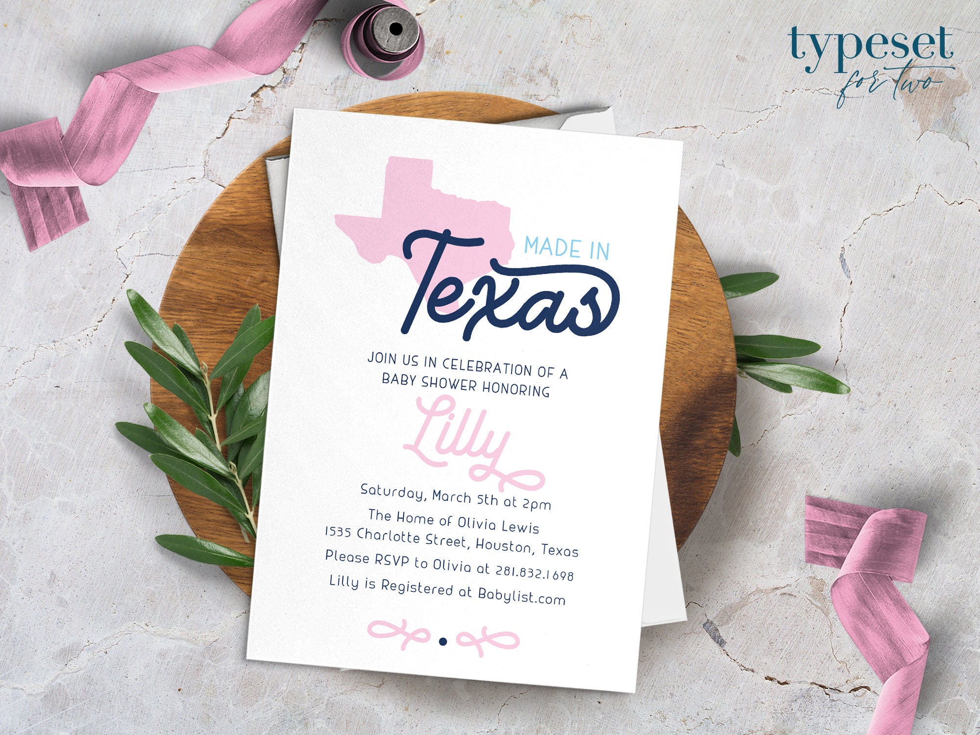 Made in Texas Baby Shower Invitation, TX, Original, Great State of ...