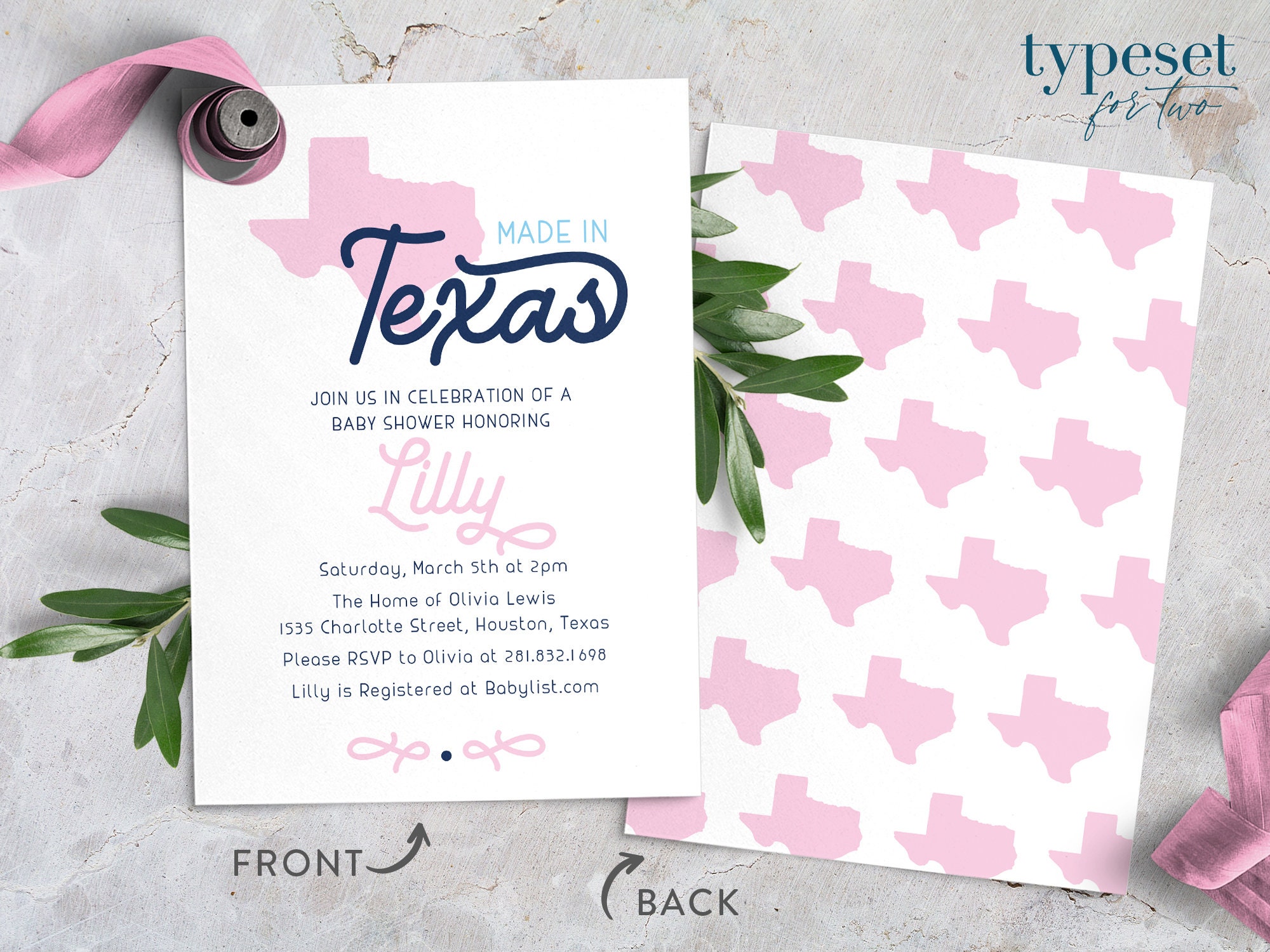 Made in Texas Baby Shower Invitation, TX, Original, Great State of ...