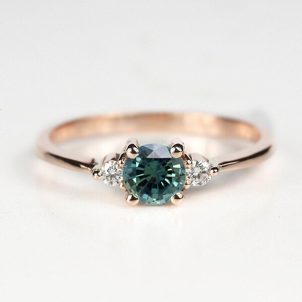 Teal Diamond Ring - Etsy