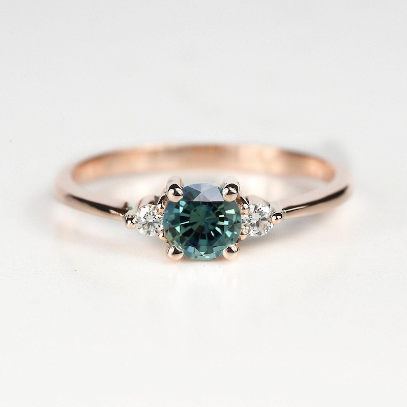 Teal Diamond Ring - Etsy