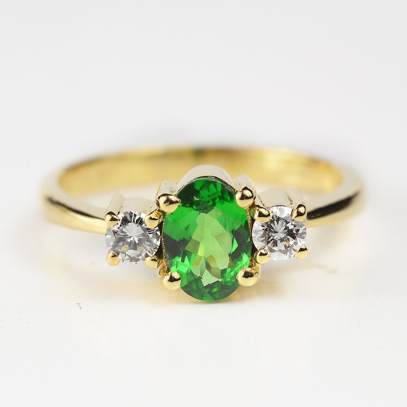 Green Stone Ring - Etsy