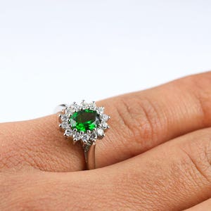 Tsavorite Ring in 950 Platinum-tsavorite Engagement Ring-diana Ring ...