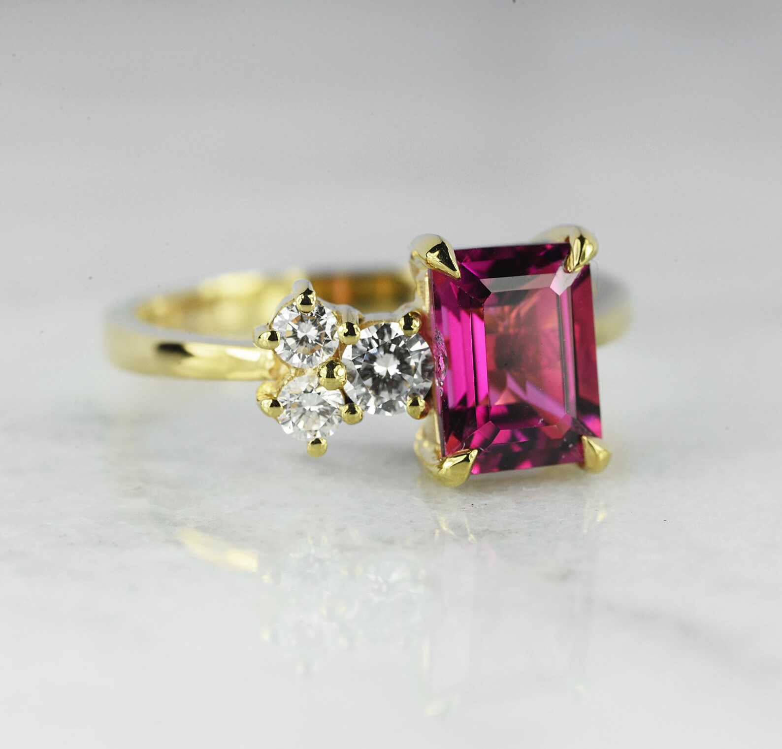 Garnet and Diamond Ring Garnet Engagement Ring Diamond Halo - Etsy UK