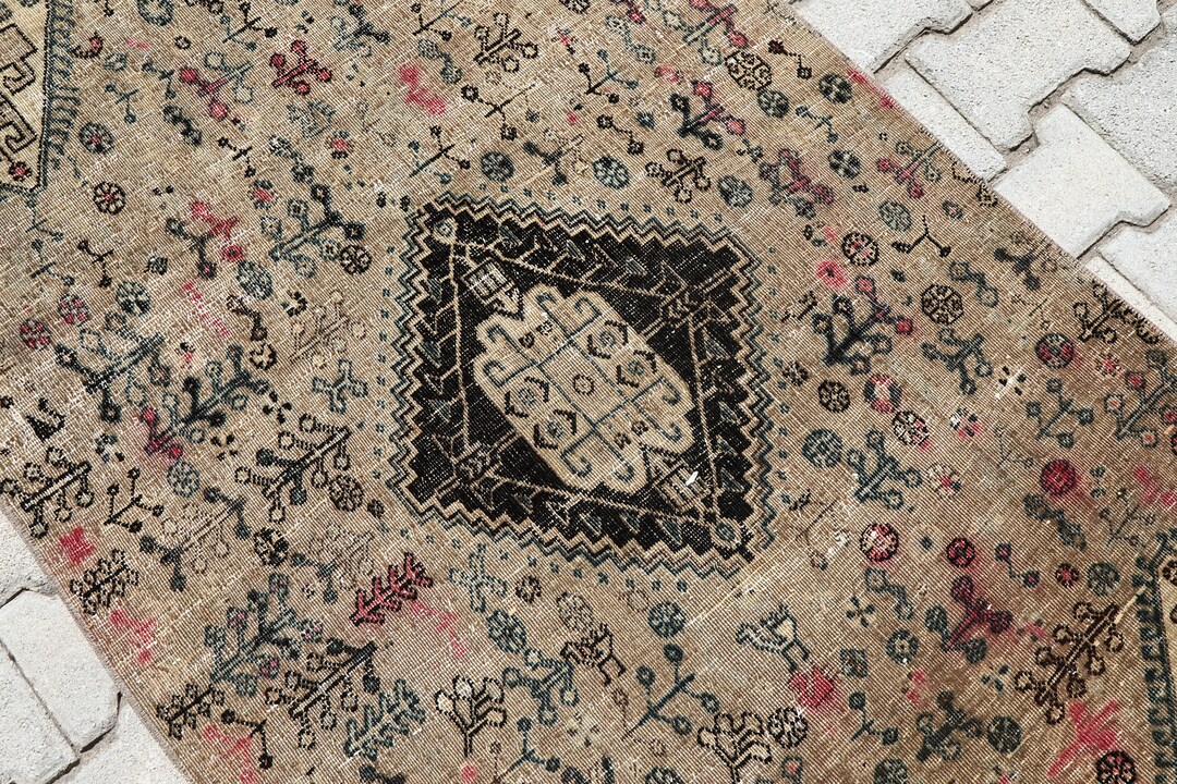 3x6 Color Full Vintage Rug, 3x6 Turkish Rug, Door Mat Rug, Small ...