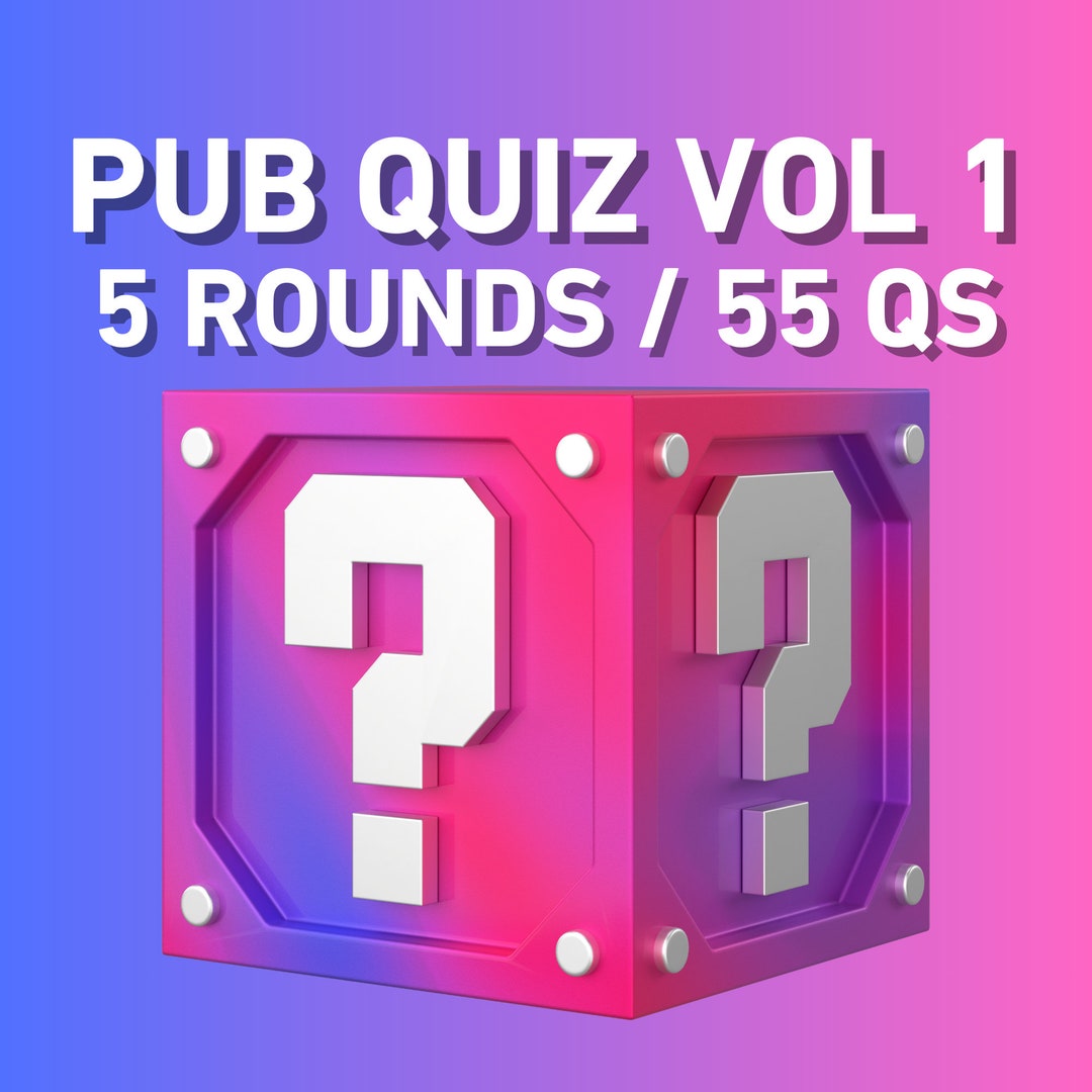PUB QUIZ TRIVIA Vol 1 Trivia Game | Instant Download | 5 Rounds, 55 ...