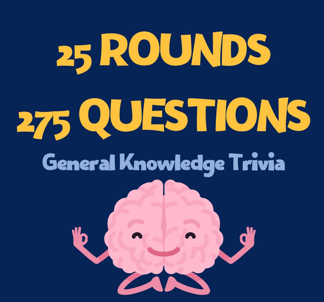 GENERAL KNOWLEDGE Trivia Game | Instant Download | 25 Rounds, 275 ...