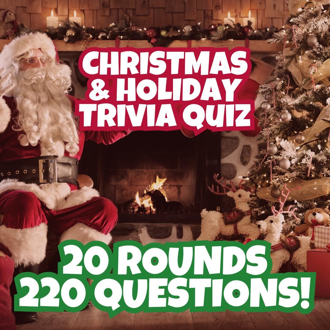 CHRISTMAS & HOLIDAYS Trivia Game | Instant Download | 20 Rounds, 220 ...