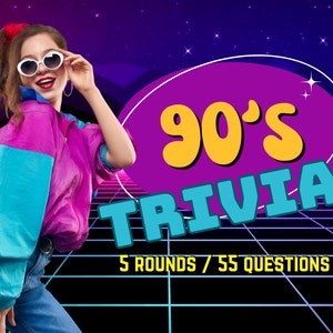 90s TRIVIA Trivia Game Pub Quiz Trivia Instant Download 5 Rounds, 55 ...