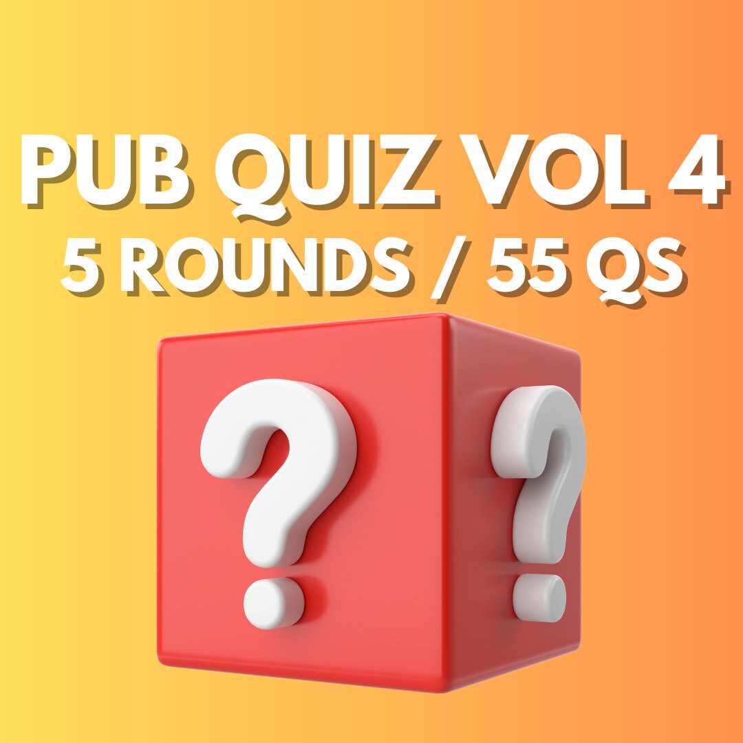 PUB QUIZ TRIVIA Vol 4 Trivia Game | Instant Download | 5 Rounds, 55 ...