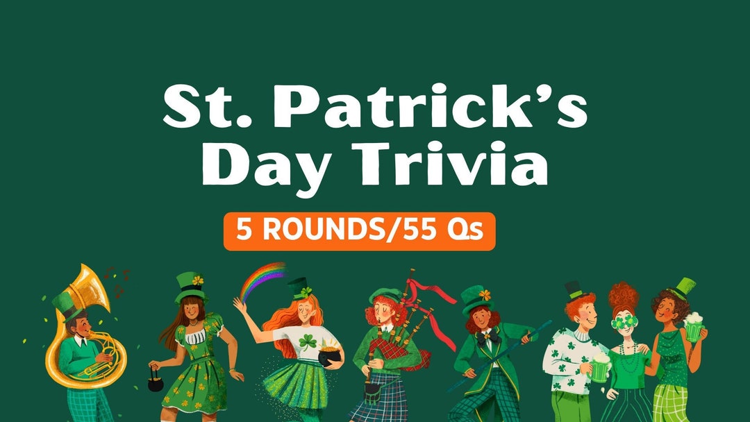ST. PATRICK'S DAY Trivia Game | Instant Download | 5 Rounds, 55 ...