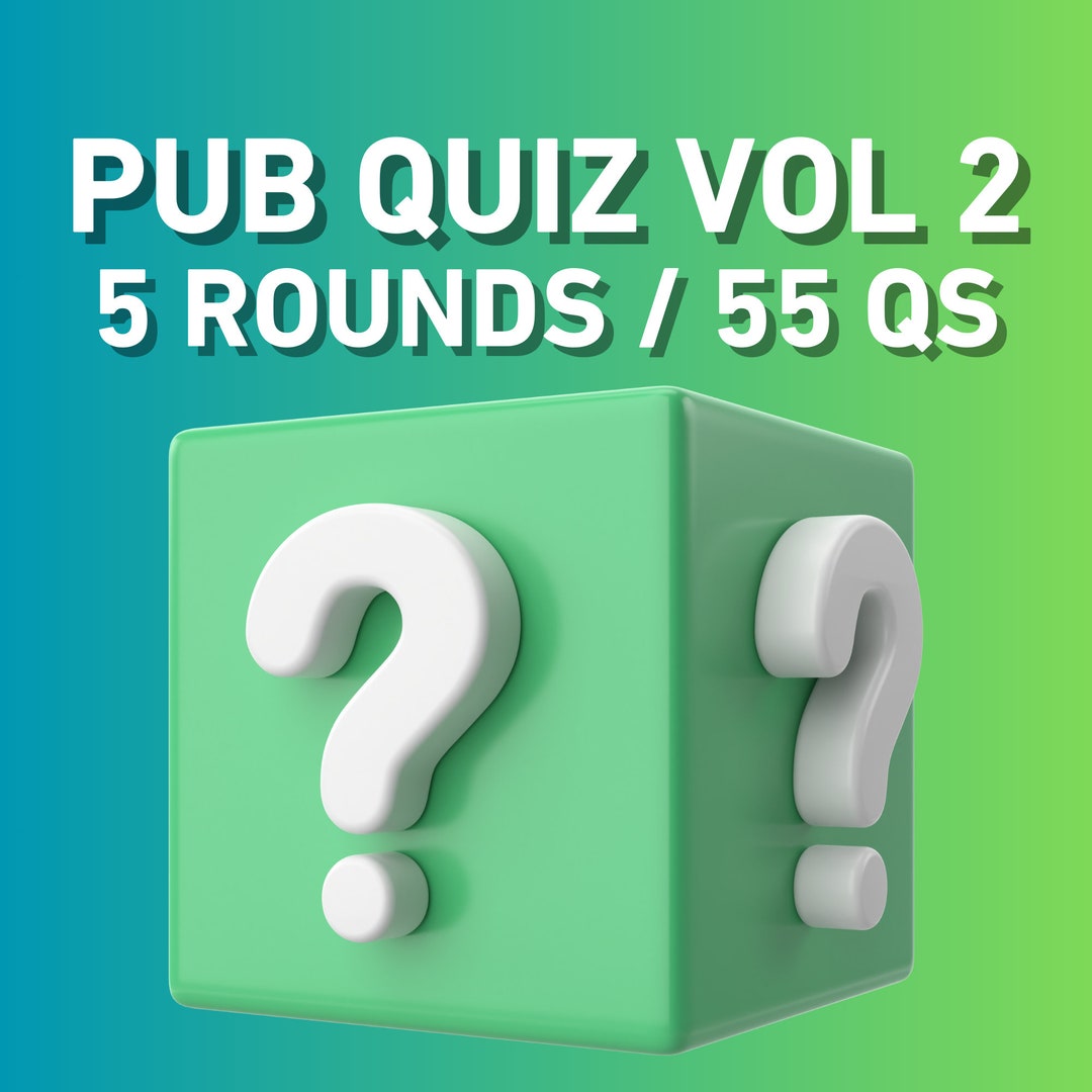 PUB QUIZ TRIVIA Vol 2 Trivia Game | Instant Download | 5 Rounds, 55 ...