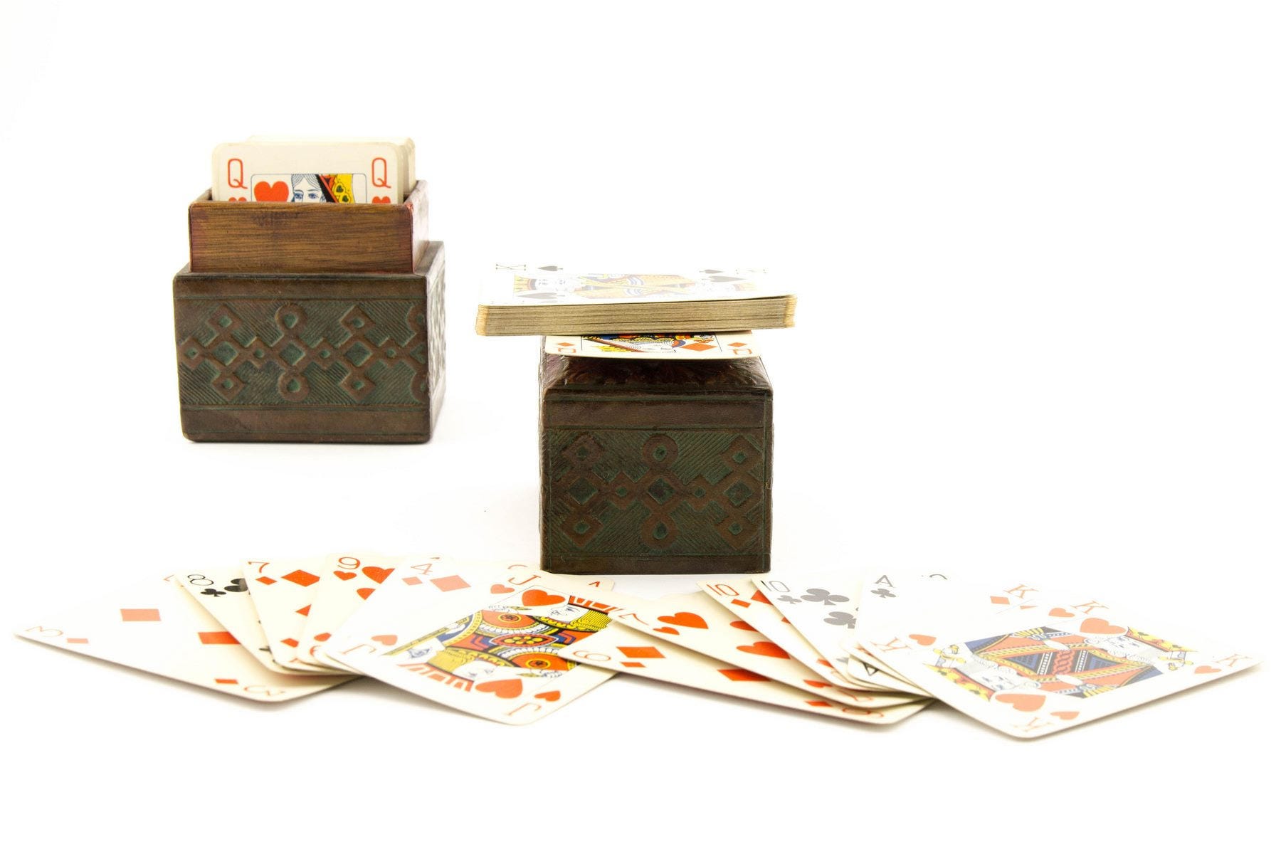 Box With Double Pack Playing Cards Set - Etsy