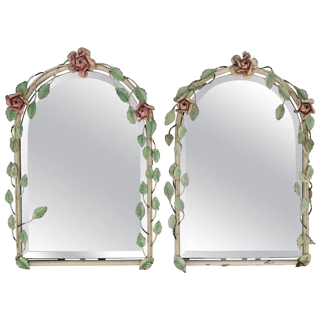Flower Wall Mirrors, a Pair - Etsy