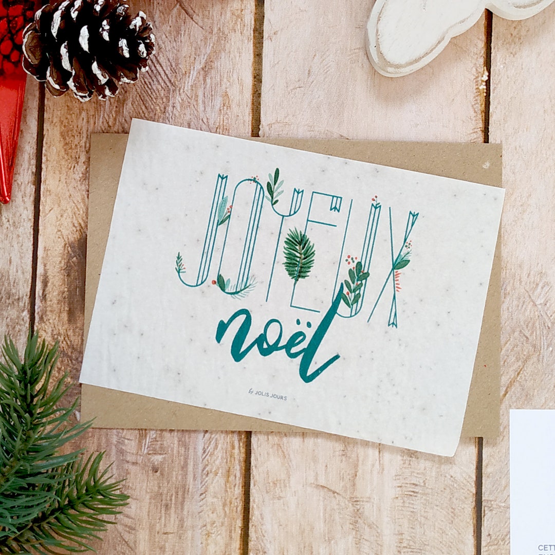 Merry Christmas Planting Card Green Tree Card - Etsy