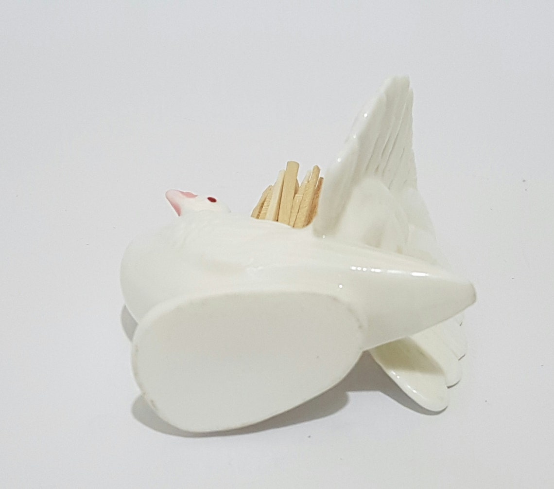 Swan Porcelain Toothpick Organizer Cecysasianshop - Etsy