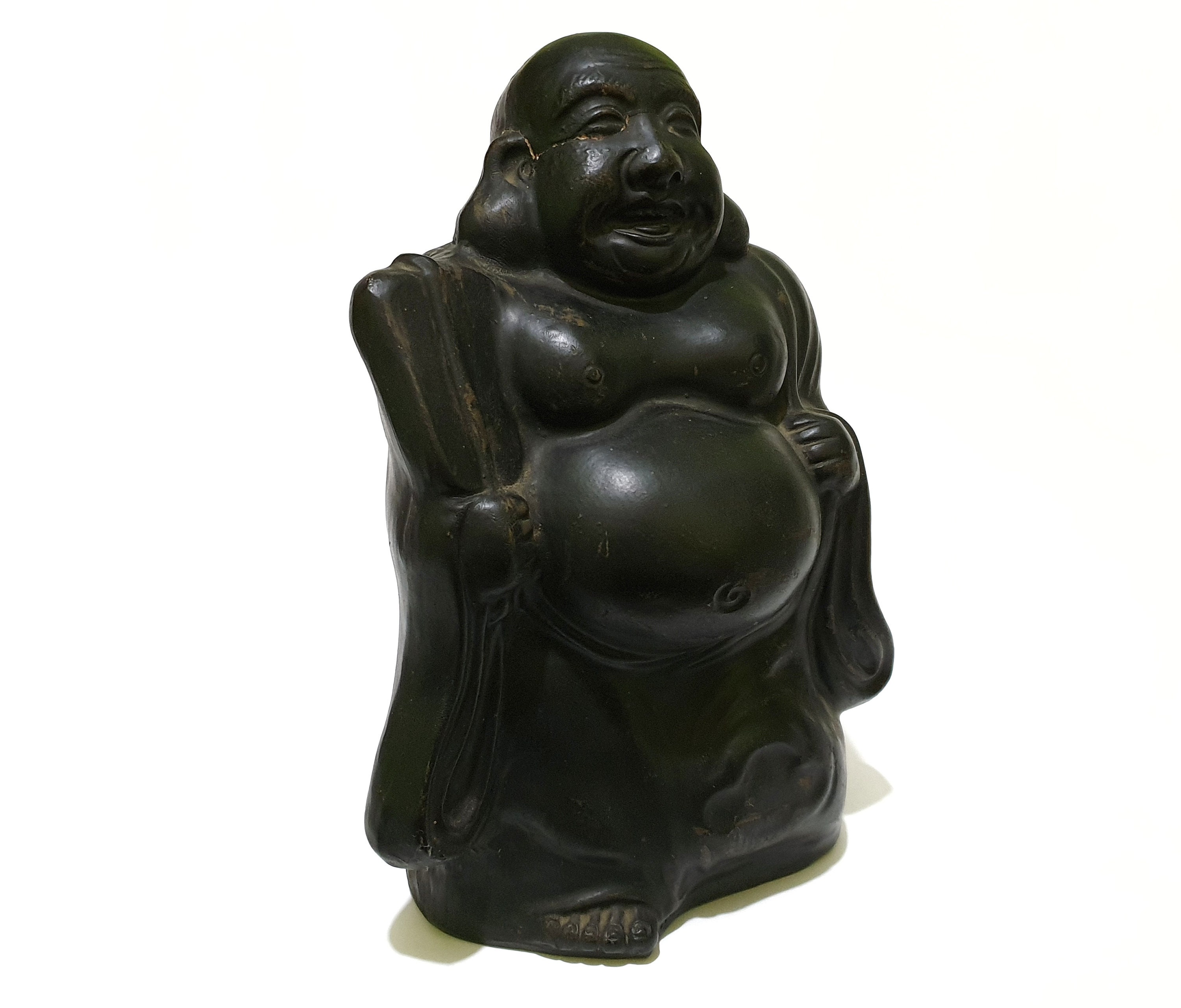 El Buda negro vintage riendo BUDAI Buda de la | Etsy