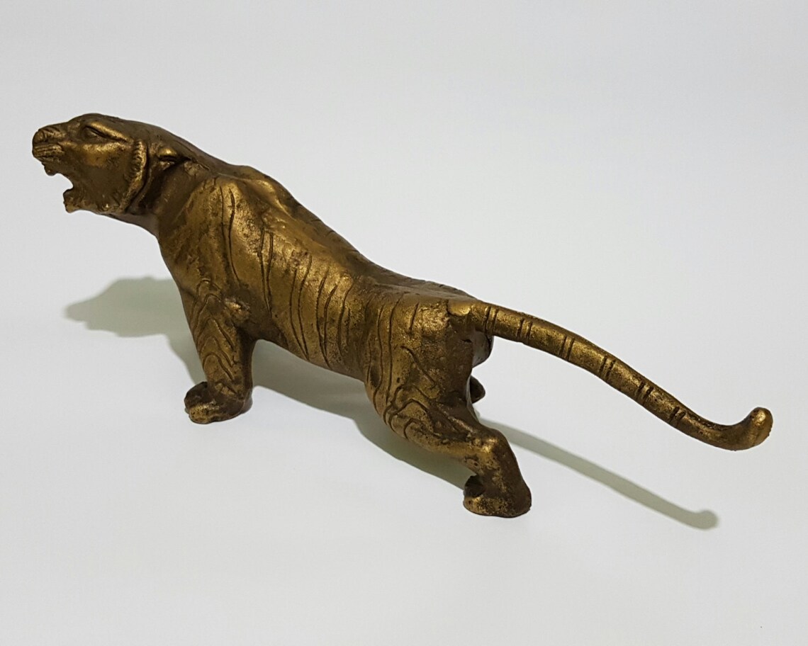 Vintage Golden Tiger Metal Display Year of the Tiger Chinese - Etsy