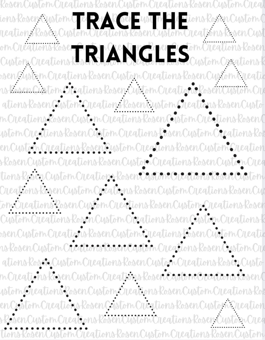 Trace the Triangle Worksheet. Digital Print and Trace. - Etsy