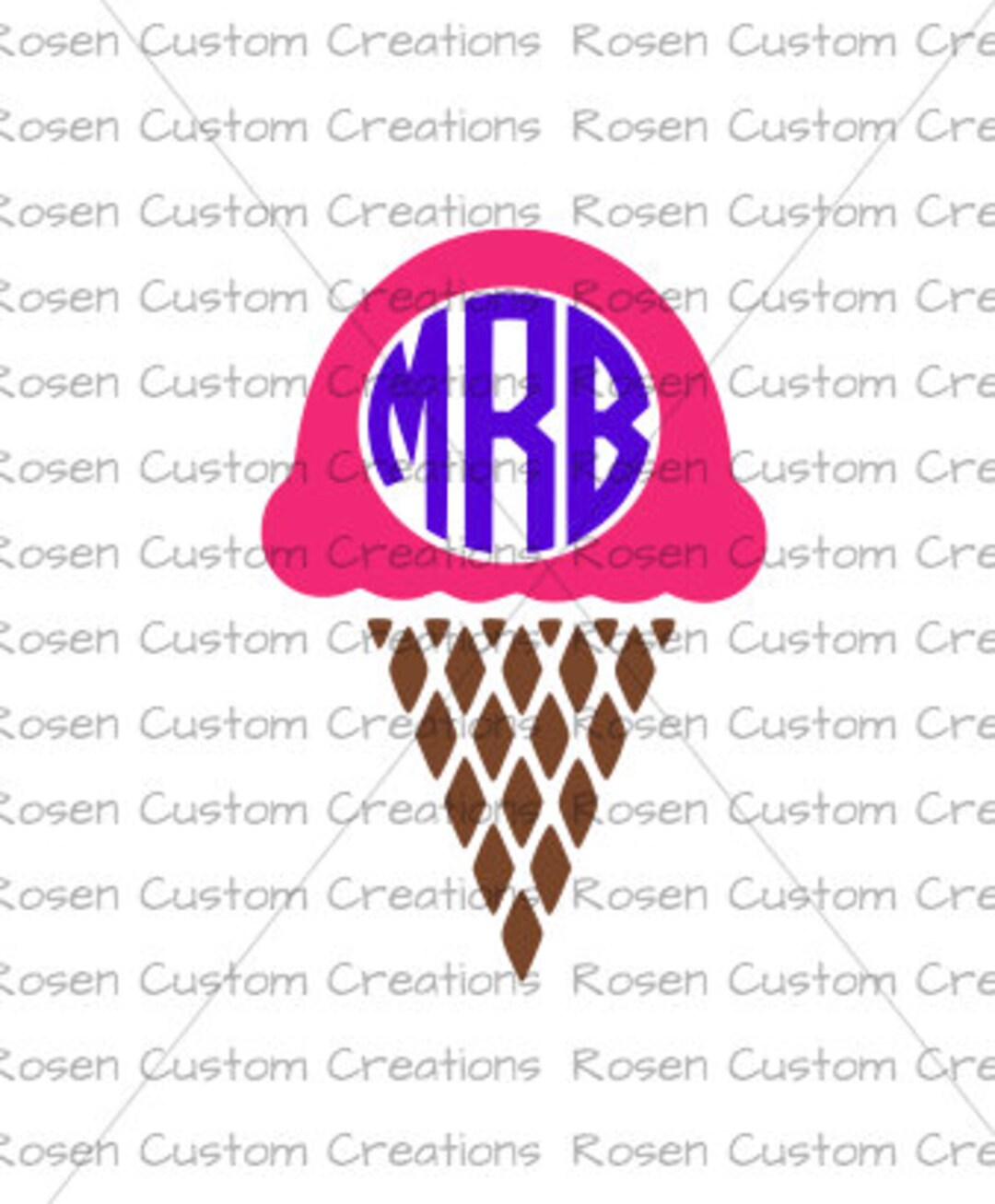 Ice Cream Monogram Svg. Ice Cream Svg. Monogram Svg. Summer Svg. Summer ...