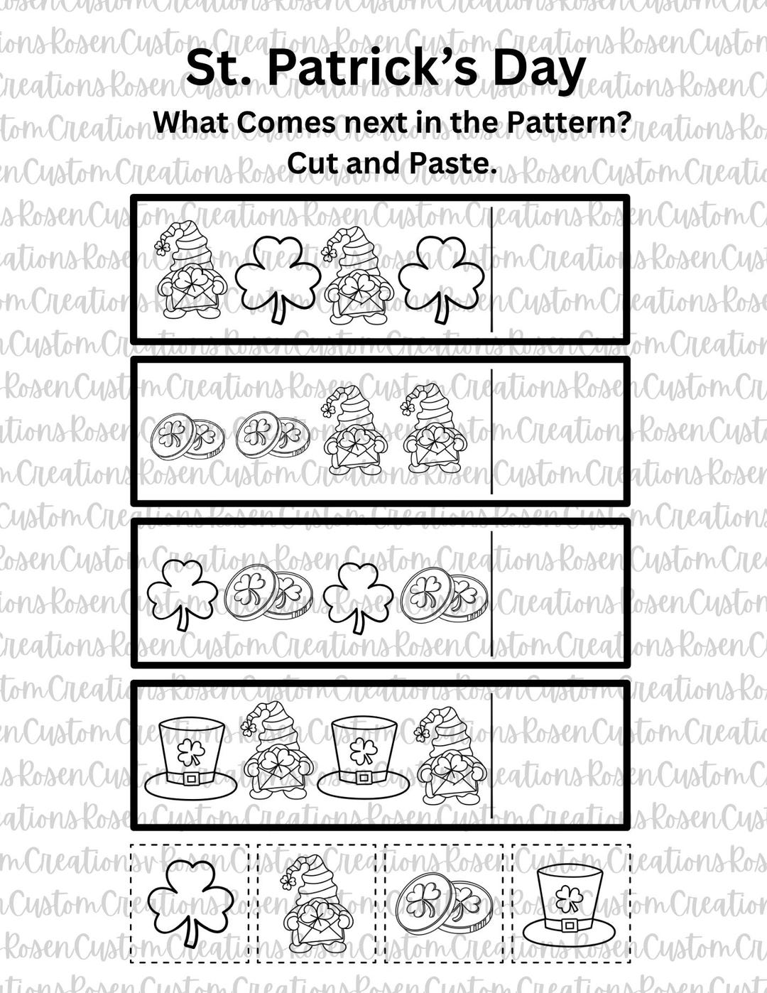 Preschool Pattern Worksheet. Digital Print and Trace. - Etsy