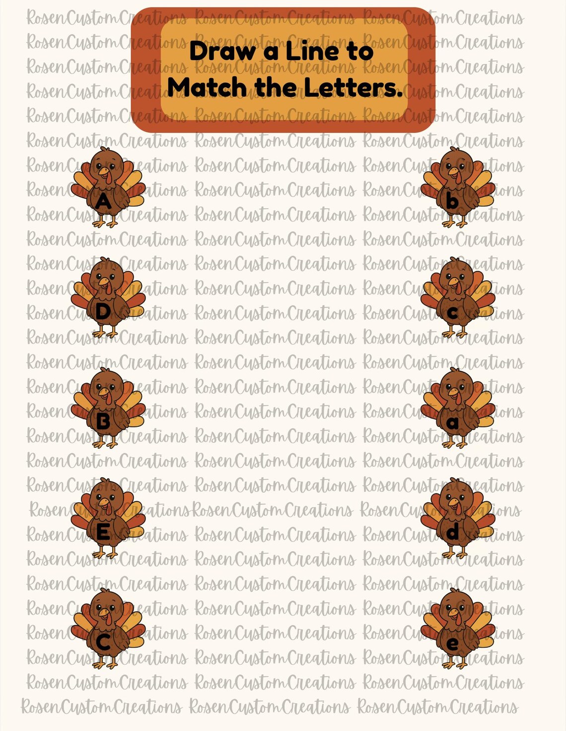 Thanksgiving Letter Match. Preschool. Homeschool Worksheet. Holiday. - Etsy