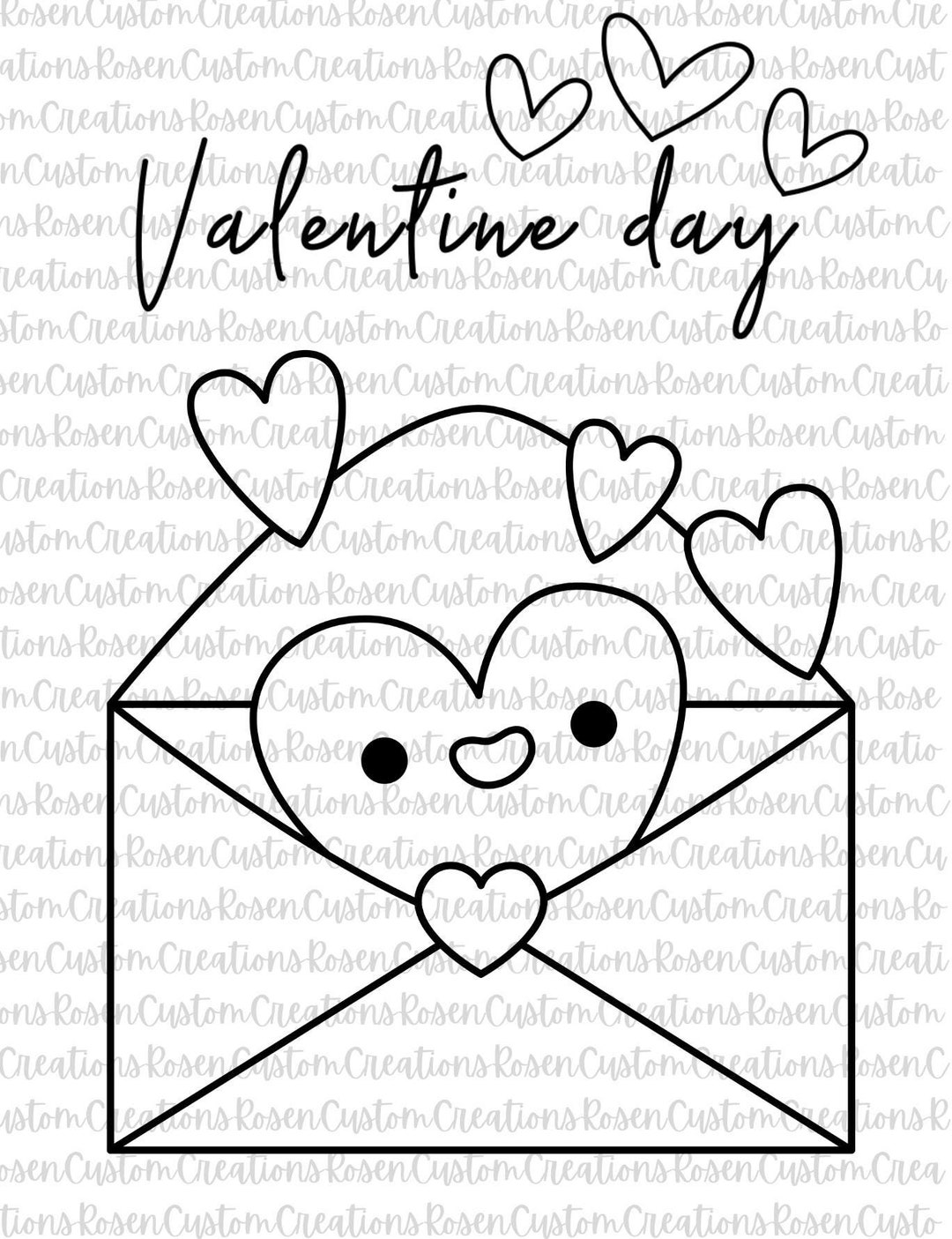 Valentines Day Coloring Sheets. 5 Pack. Digital Print and Trace. - Etsy