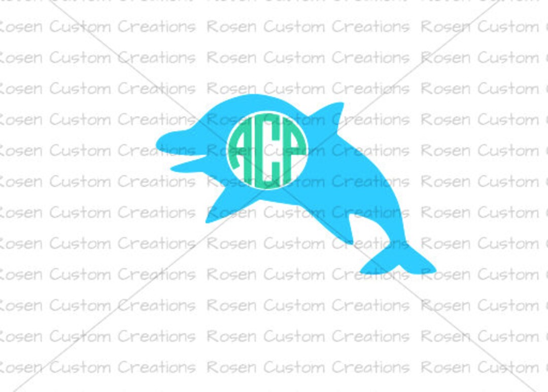 Dolphin Monogram Svg. Dolphin Svg. Cricut Cut File. Monogram Svg. Sea ...
