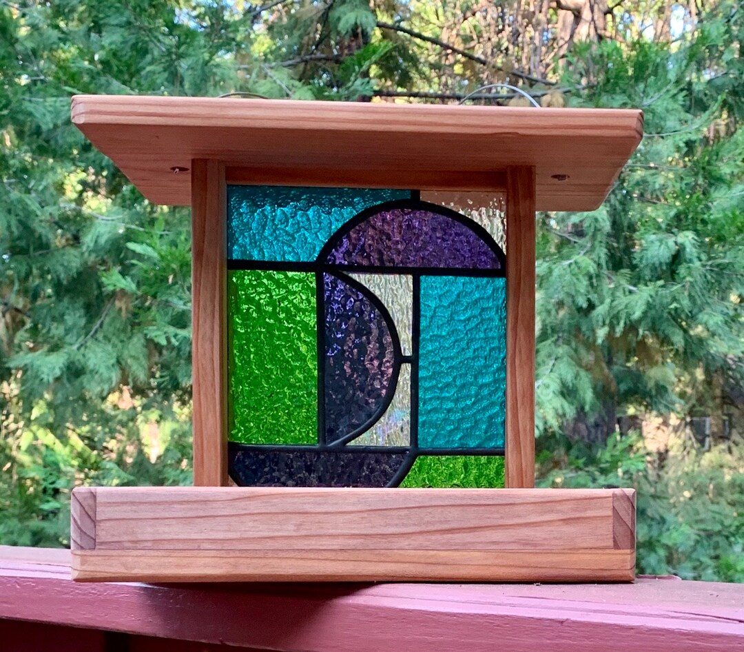 Stained Glass Bird Feeders Bird Watching Garden Accessory Nature Lovers T Backyard Decor